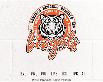 Bengals SVG PNG, Bengals Face Svg, B Bengals Svg, Bengals Mascot Svg ...