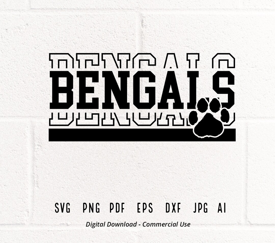 Bengals SVG PNG, Bengals Paw Svg, Bengals Mascot Svg, Bengals Cheer Svg ...