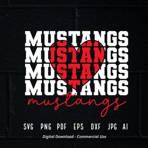 Stacked Mustangs SVG, Mustangs Mascot Svg, Mustangs Svg, Mustangs ...