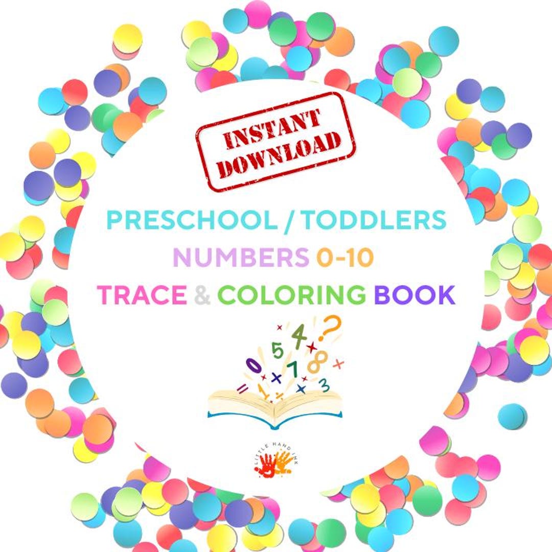 Preschool Numbers 0-10 Trace Coloring Book, Toddler Math Activity ...