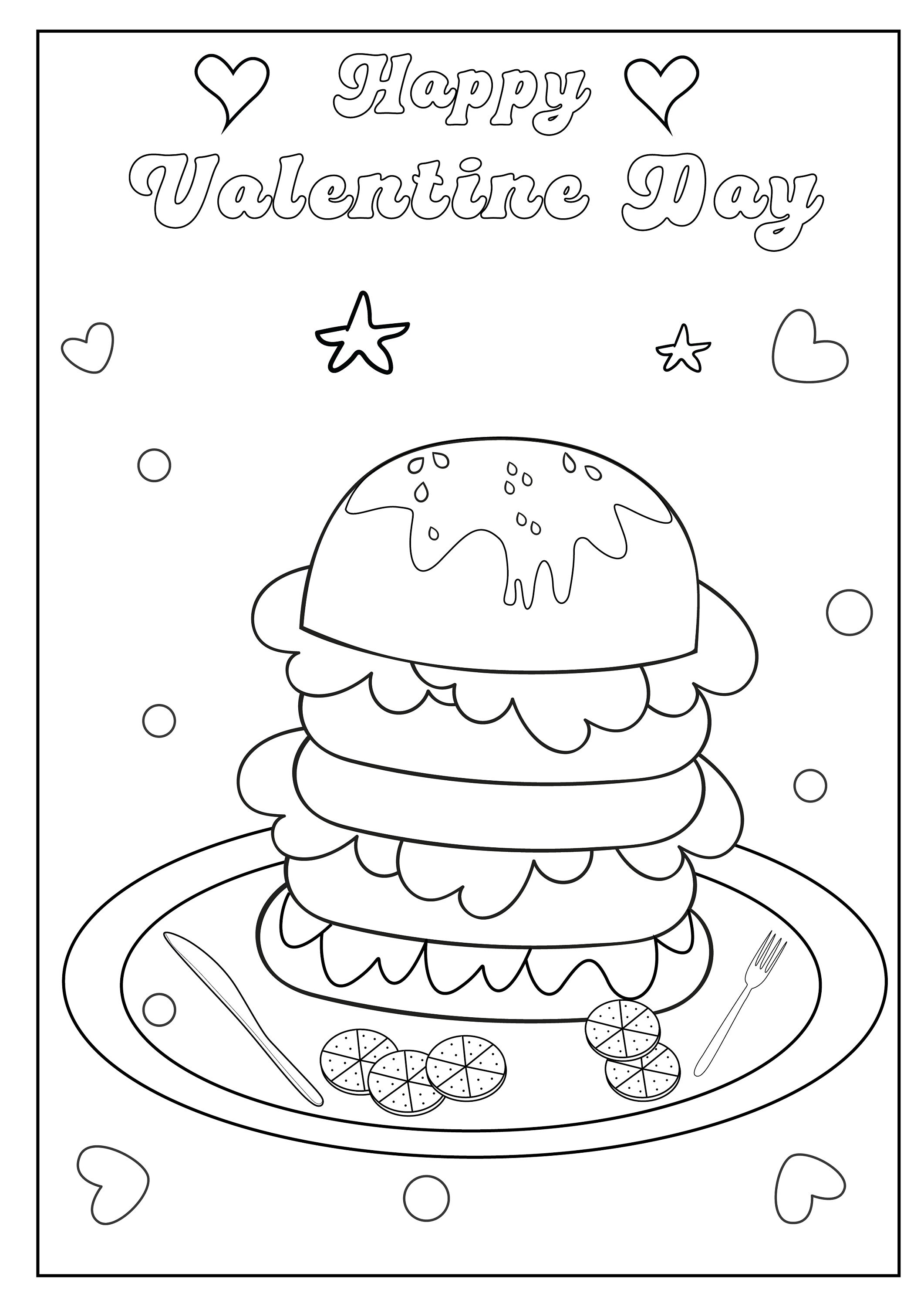 Valentine's Day Coloring Book for Toddlers, Sweet Dessert Hearts ...