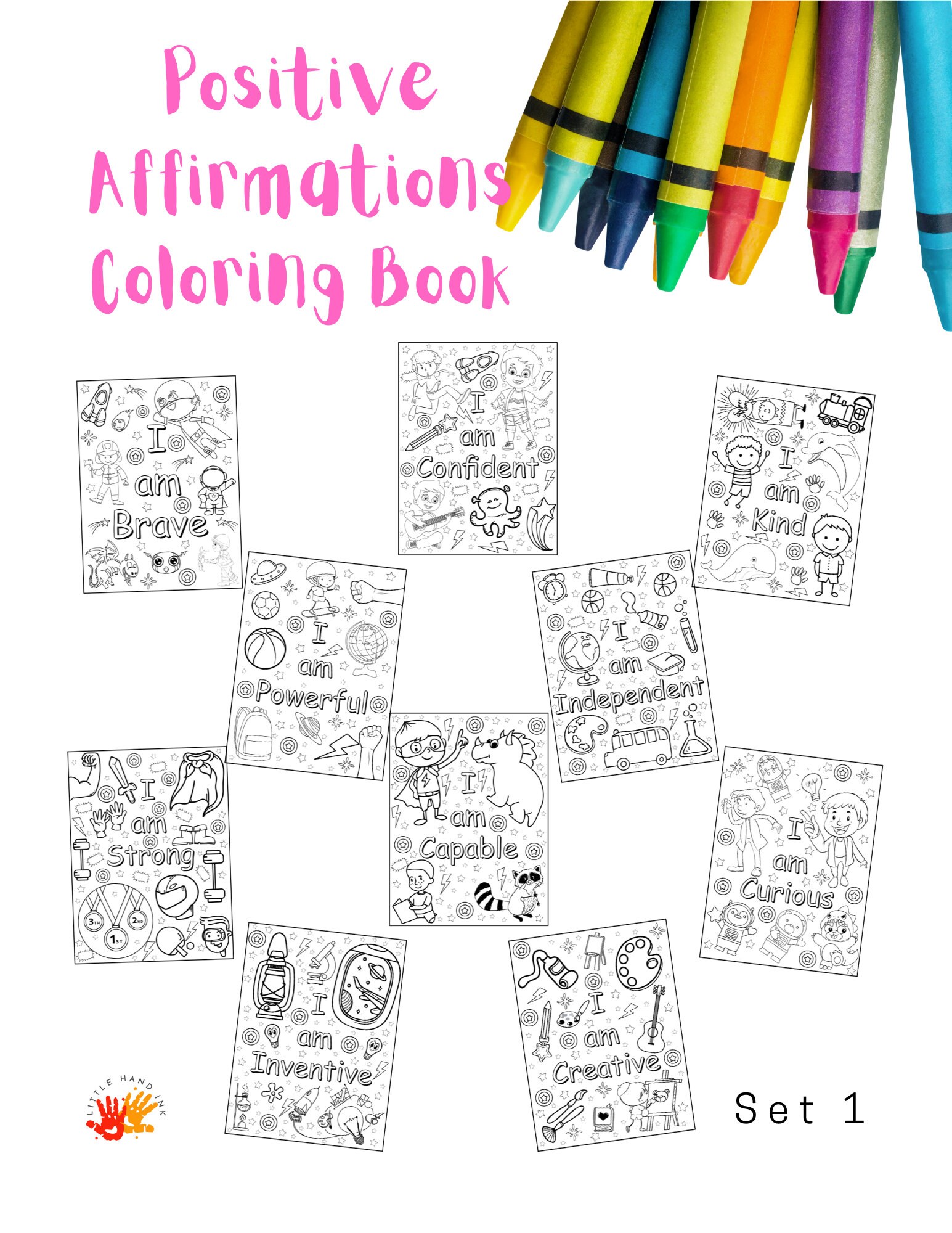 Positive Affirmation Coloring Book, Empower Kids With Creativity and ...