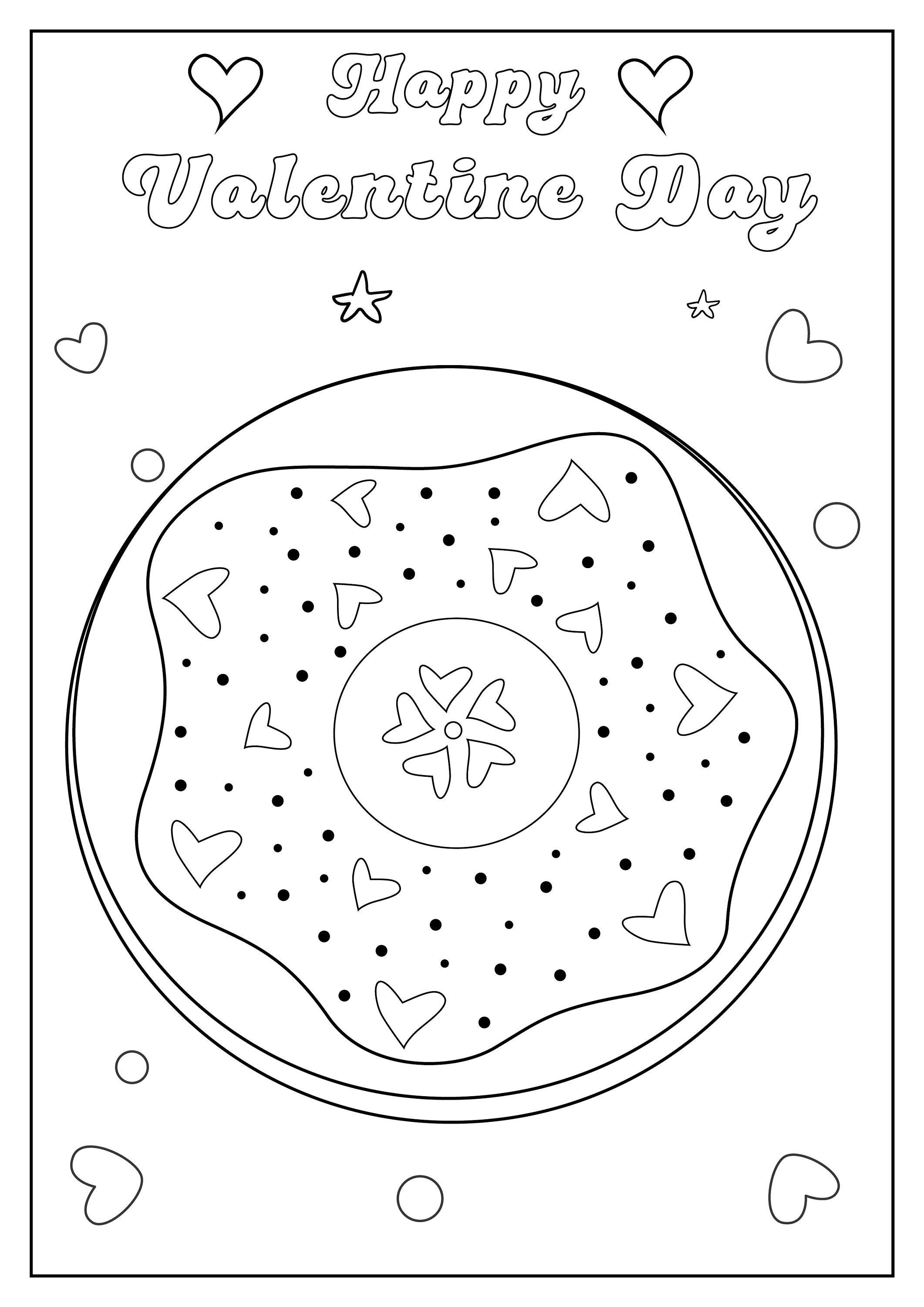 Valentine's Day Coloring Book for Toddlers, Sweet Dessert Hearts ...