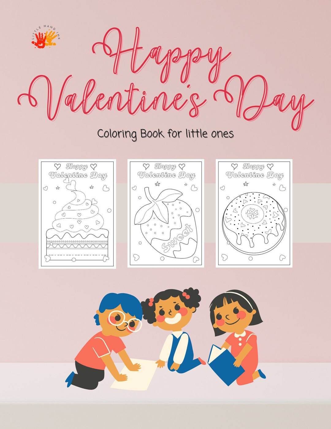 Valentine Coloring Instant Download Files for Baby and Toddlers, 16 ...