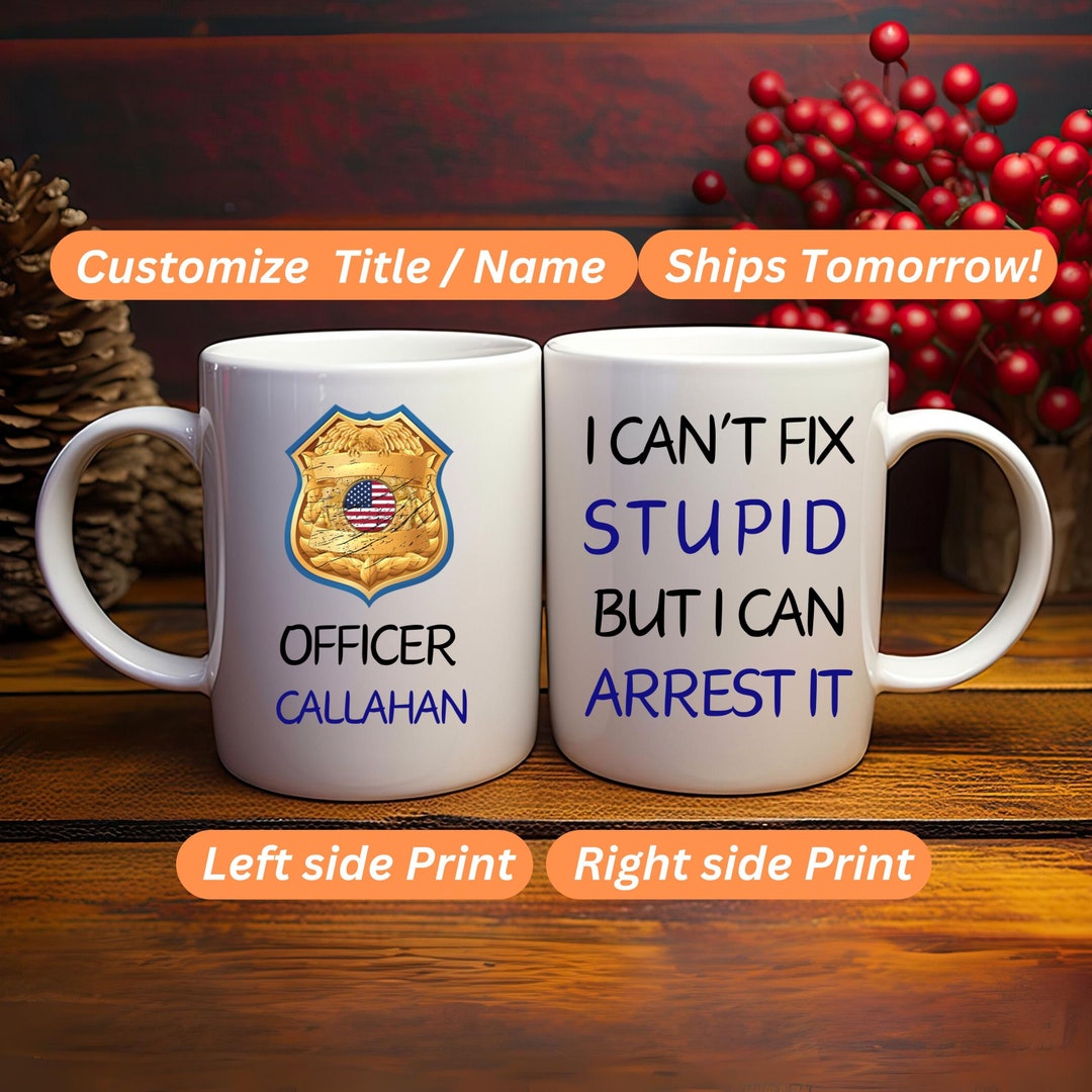 Personalized Police Officer Mug for Cop Gift for Police Gift for Law ...