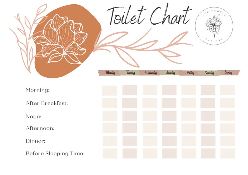 Toilet Training Printable Chart. Cute and Aesthetic - Etsy