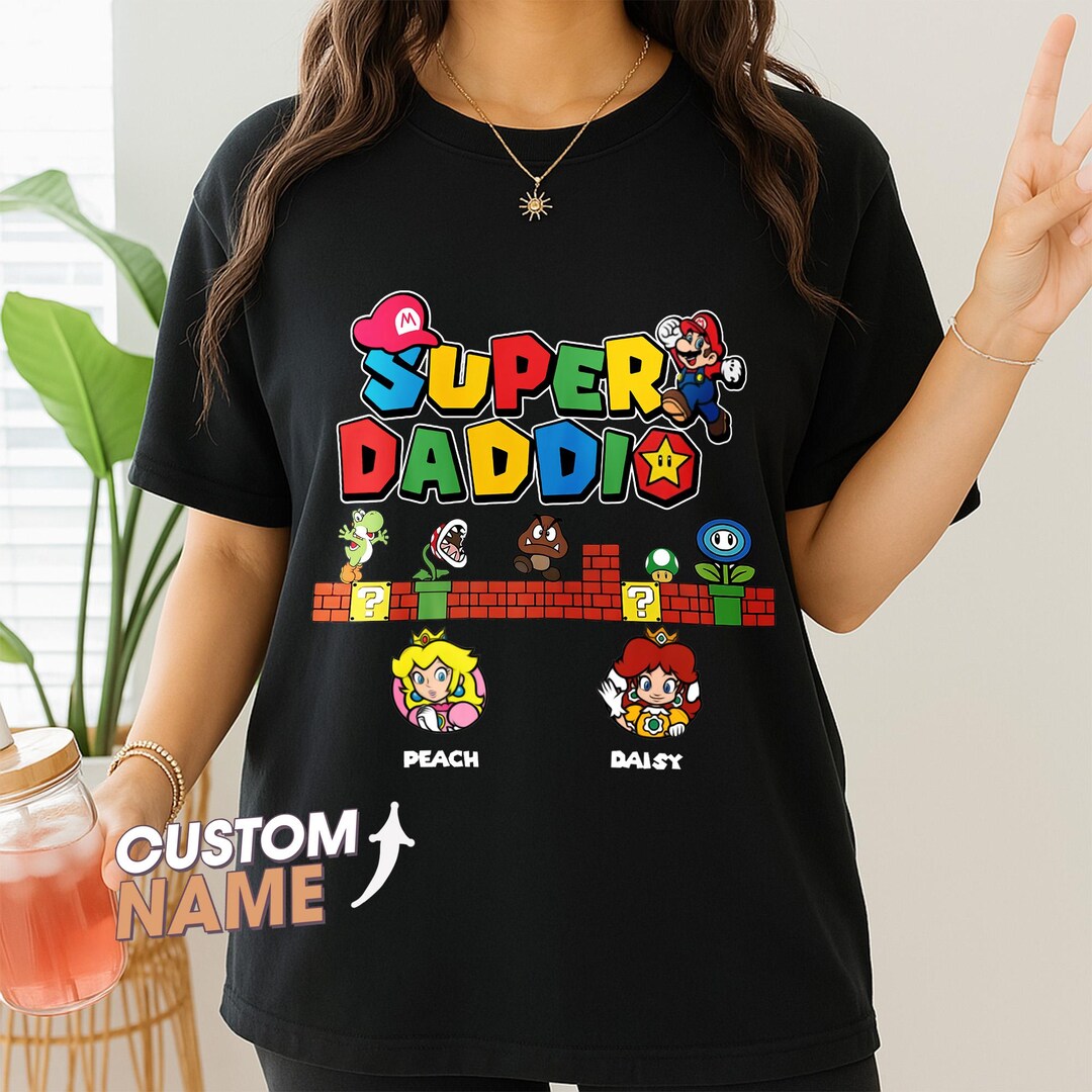 Personalized Super Mario Dad Shirt: Custom Gamer Father's Day Tee - Etsy