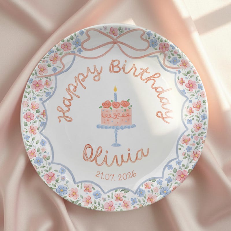 Happy Birthday Plate - Etsy UK