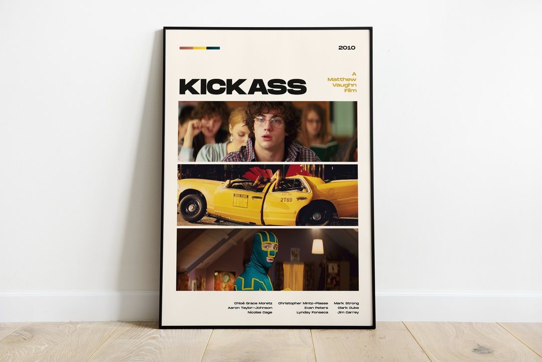 Kick-ass Movie Poster, Modern Movie Poster Print, Kick-ass Poster Wall ...