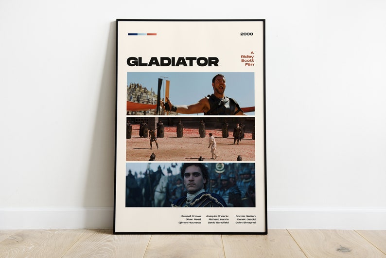 Gladiator Movie Poster, Modern Movie Poster Print, Gladiator Poster ...