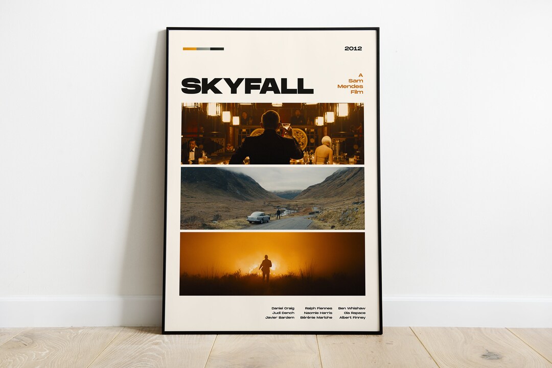 Skyfall Movie Poster, Modern Movie Poster Print, Skyfall Poster Wall ...