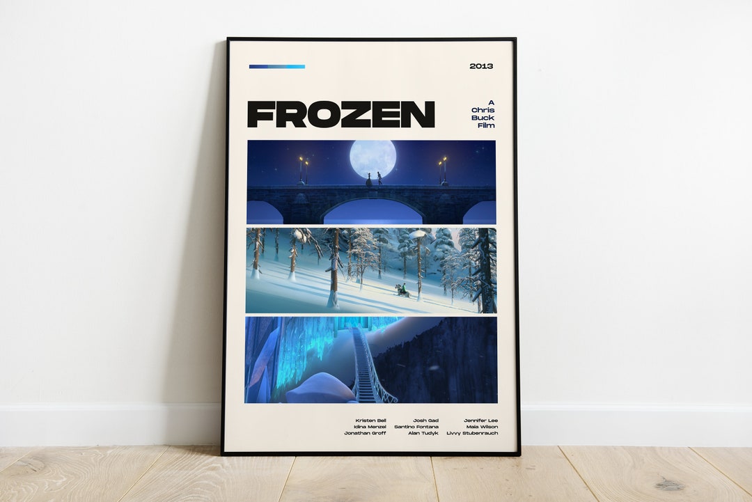 Frozen Movie Poster, Modern Movie Poster Print, Frozen Poster Wall ...