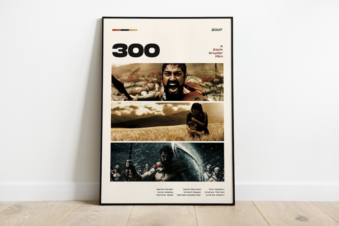 300 Movie Poster, Modern Movie Poster Print, 300 Poster Wall Decor ...