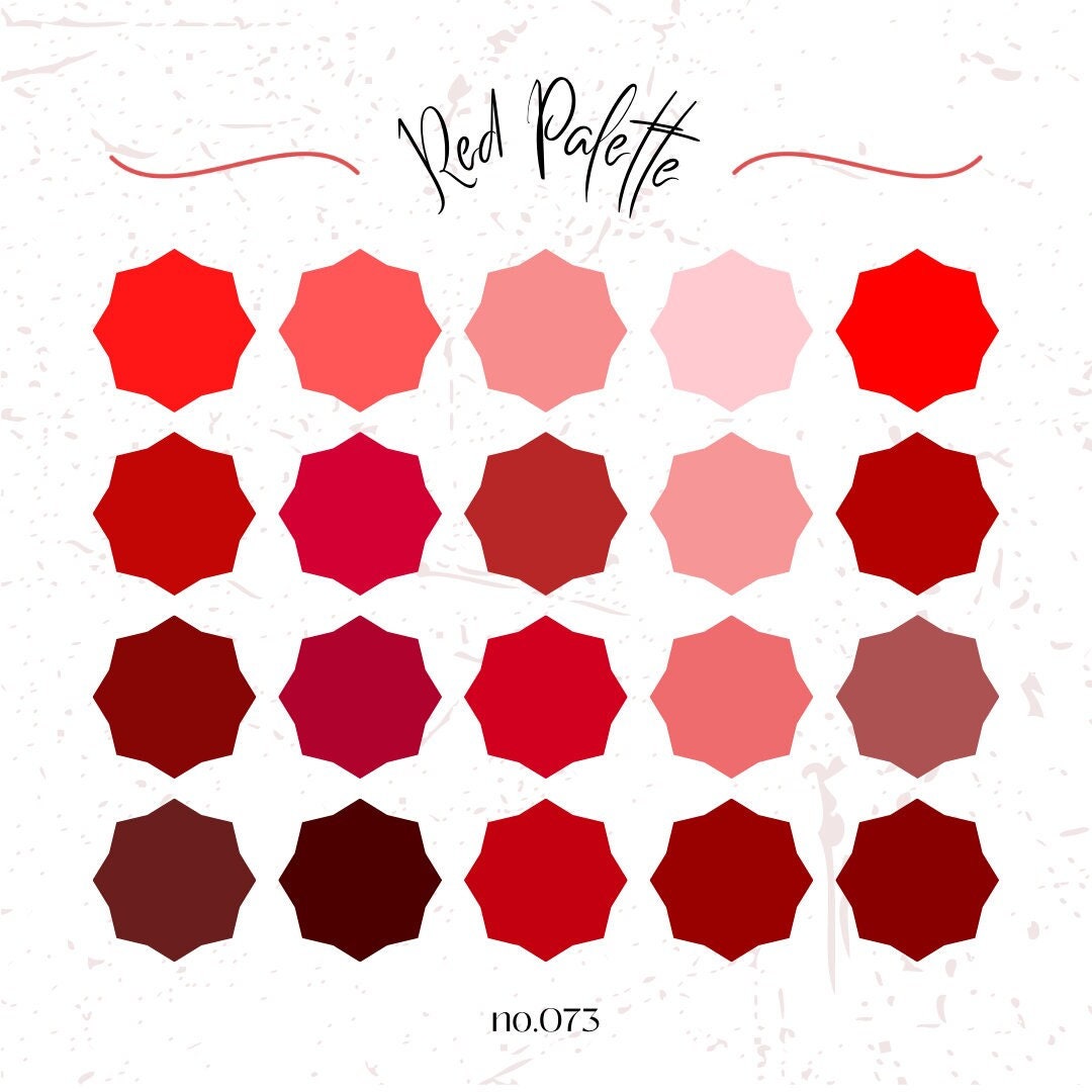 Red Color Palette Hex Codes - Etsy