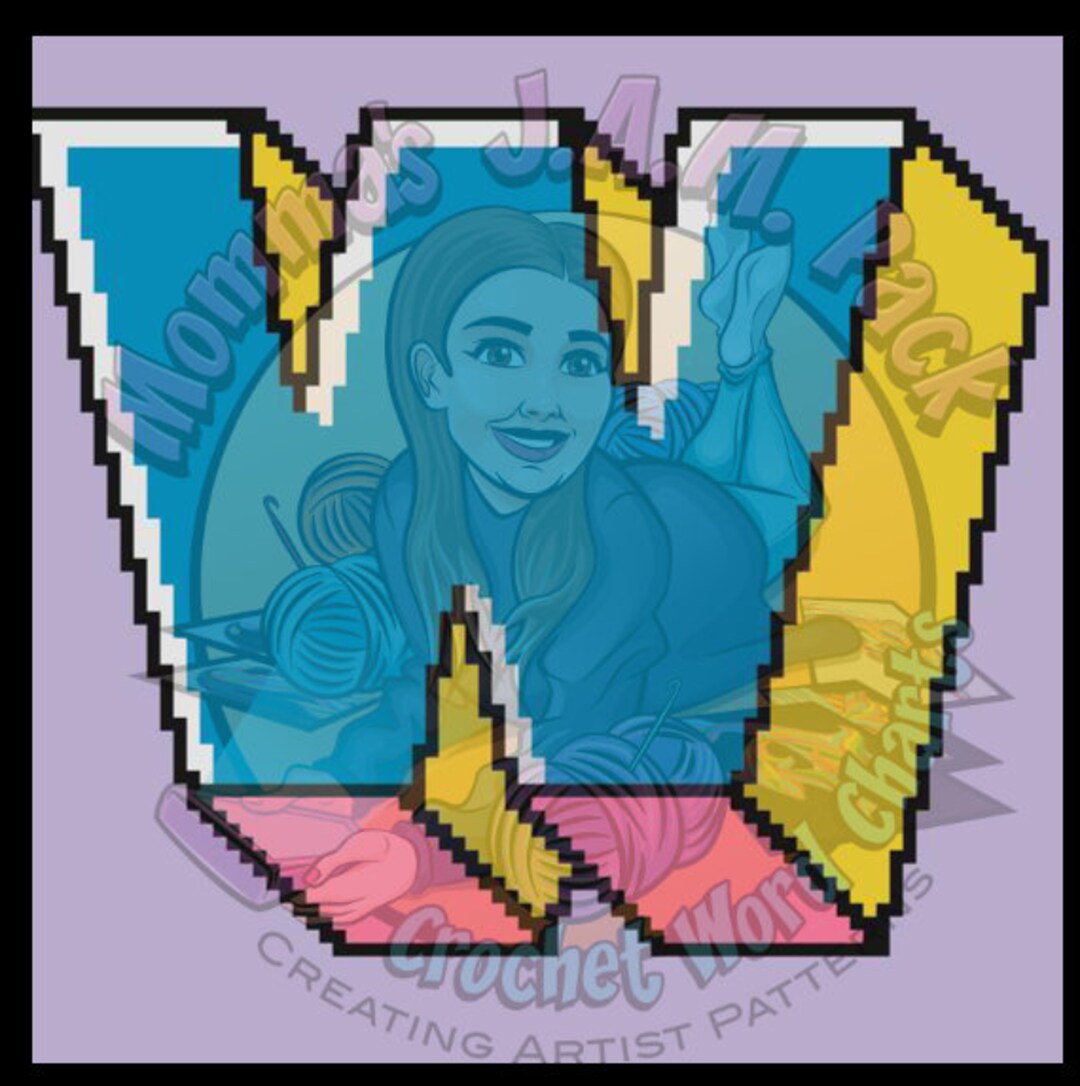 Momma's J.A.M. Pack Crochet Word Charts Neon Retro Totally 80's Alphabet W Crochet Pattern ...