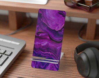 Phone Stand Blue and Gold Watercolor Mobile Display Stand for ...