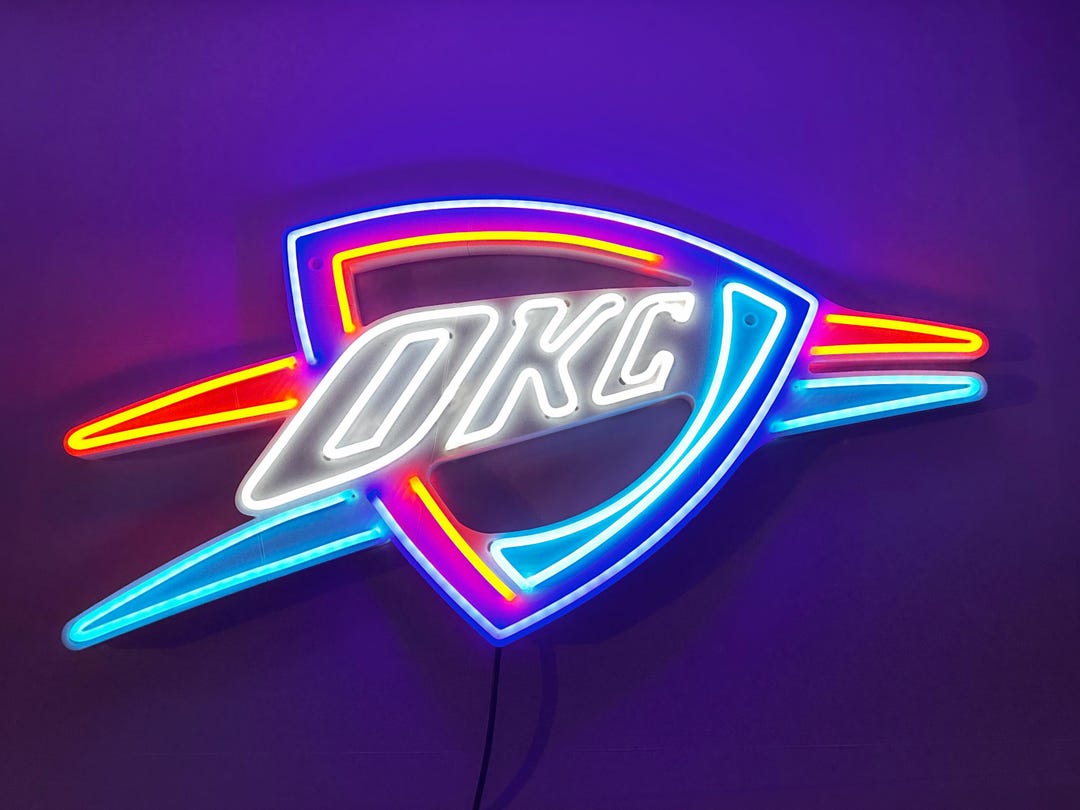 Oklahoma City Thunder Neon LED Sign, Bright Lights, Perfect for Man ...