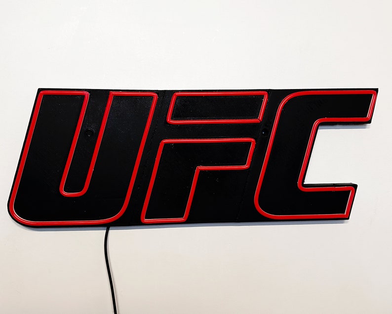UFC LED Neon Sign: Bright Red MMA Decor for Fans of Combat Sports ...