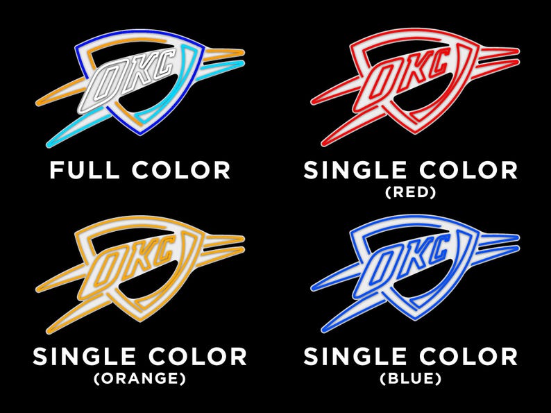 Oklahoma City Thunder Neon LED Sign, Bright Lights, Perfect for Man ...