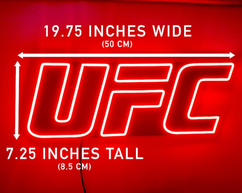 UFC LED Neon Sign, Bright Red Light, Perfect for Man Caves, Bedrooms ...