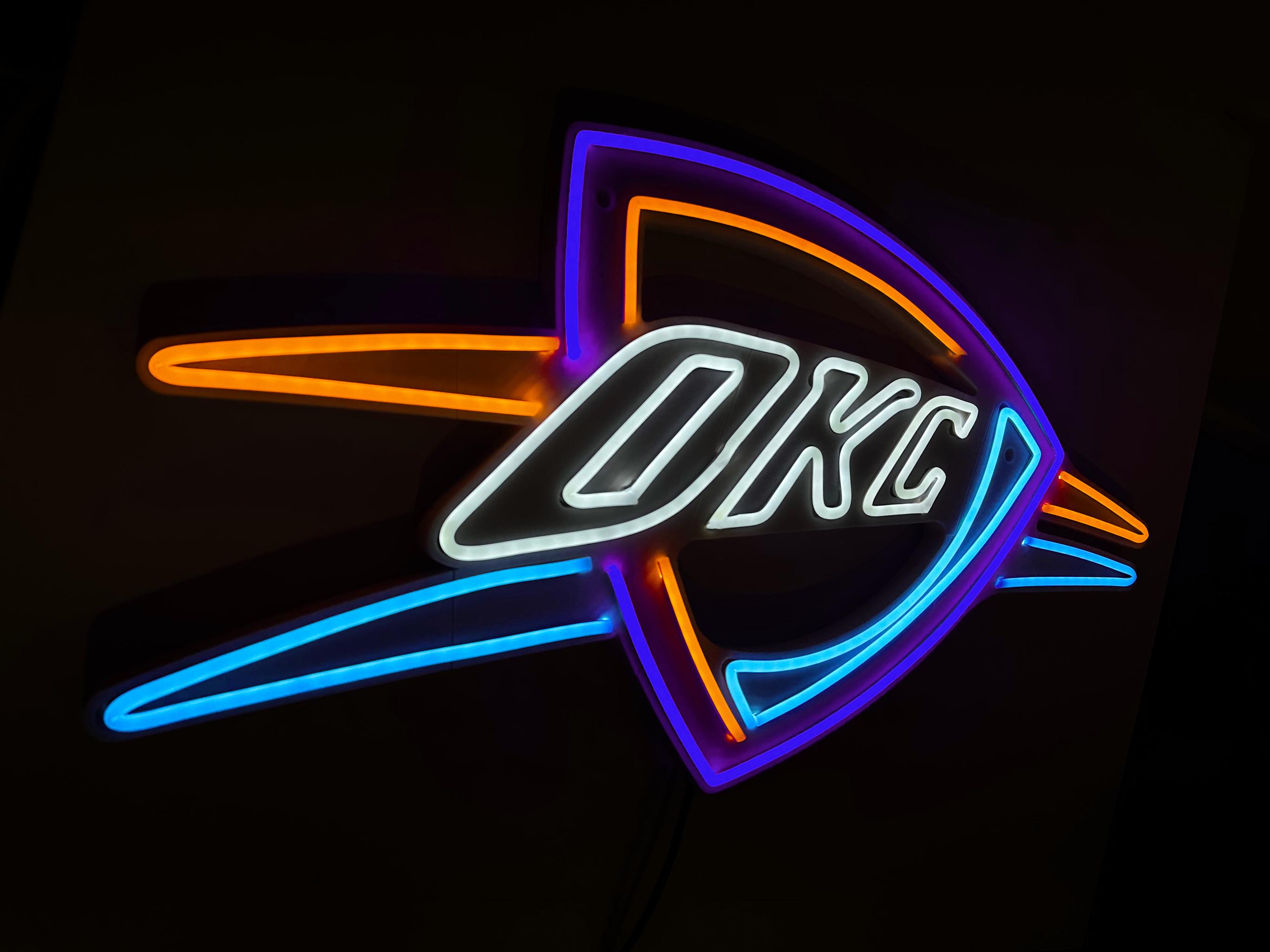 Oklahoma City Thunder Neon LED Sign, Bright Lights, Perfect for Man ...