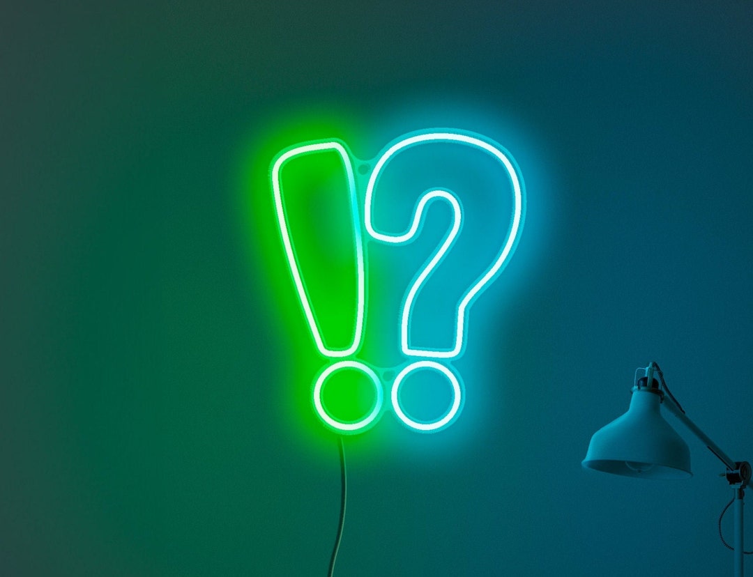 Custom LED Neon Sign "?!": Plastic Frame, Add On/off Switch or Dimmer ...