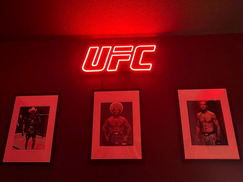 UFC LED Neon Sign, Bright Red Light, Perfect for Man Caves, Bedrooms ...
