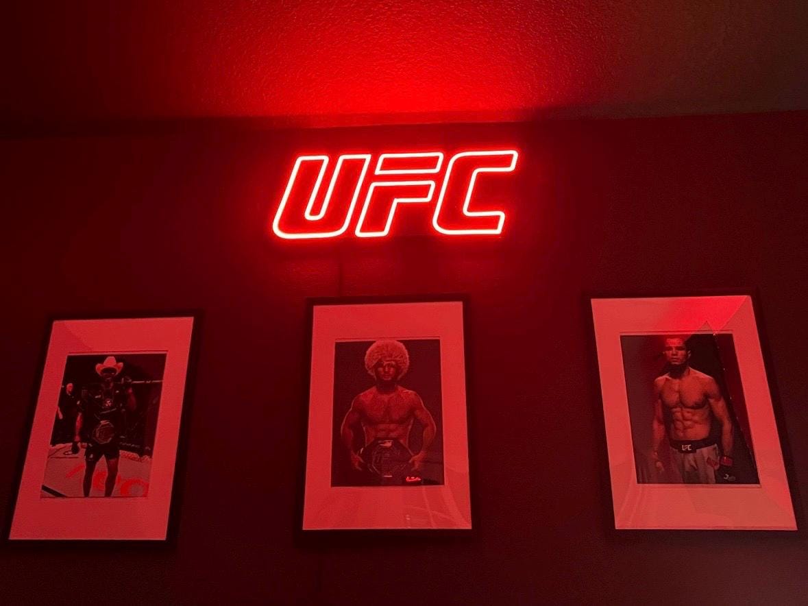 UFC LED Neon Sign, Bright Red Light, Perfect for Man Caves, Bedrooms ...
