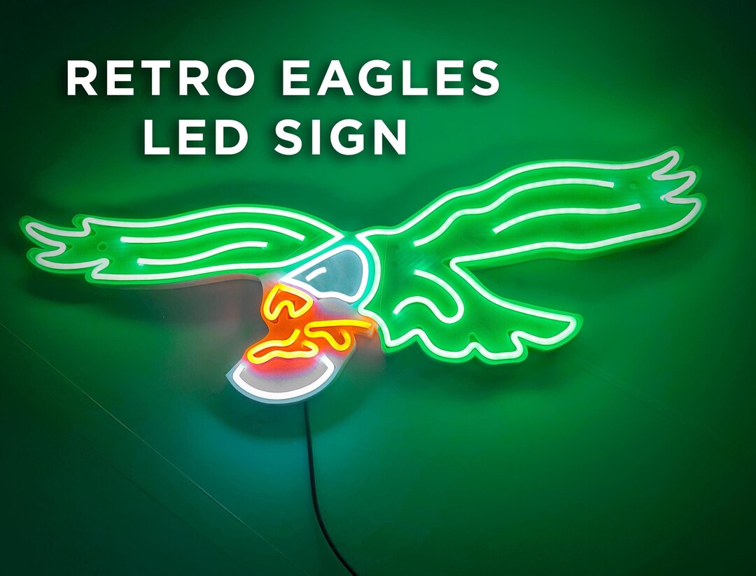 Philadelphia Eagles LED Neon Sign: Retro Green Light Decor - Etsy