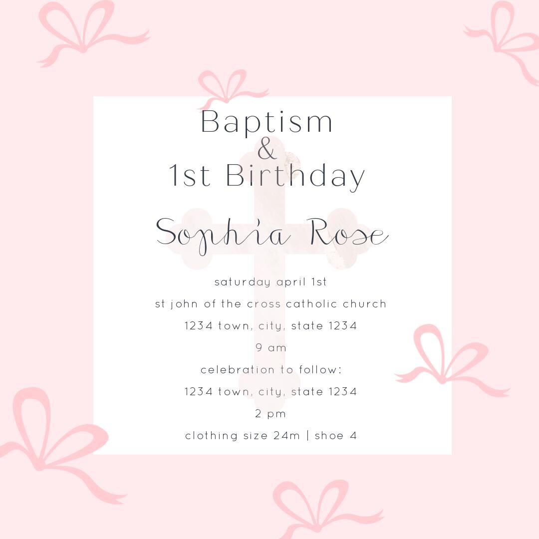 Baptism Birthday Invitation - Etsy