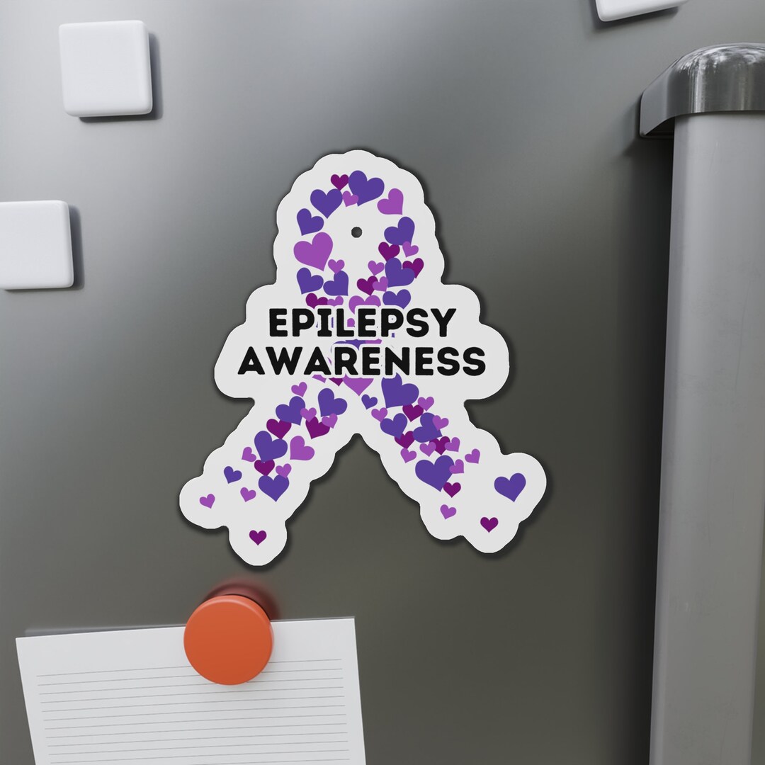 Epilepsy Awareness Ribbon Magnet, Purple Heart Ribbon, Epilepsy ...
