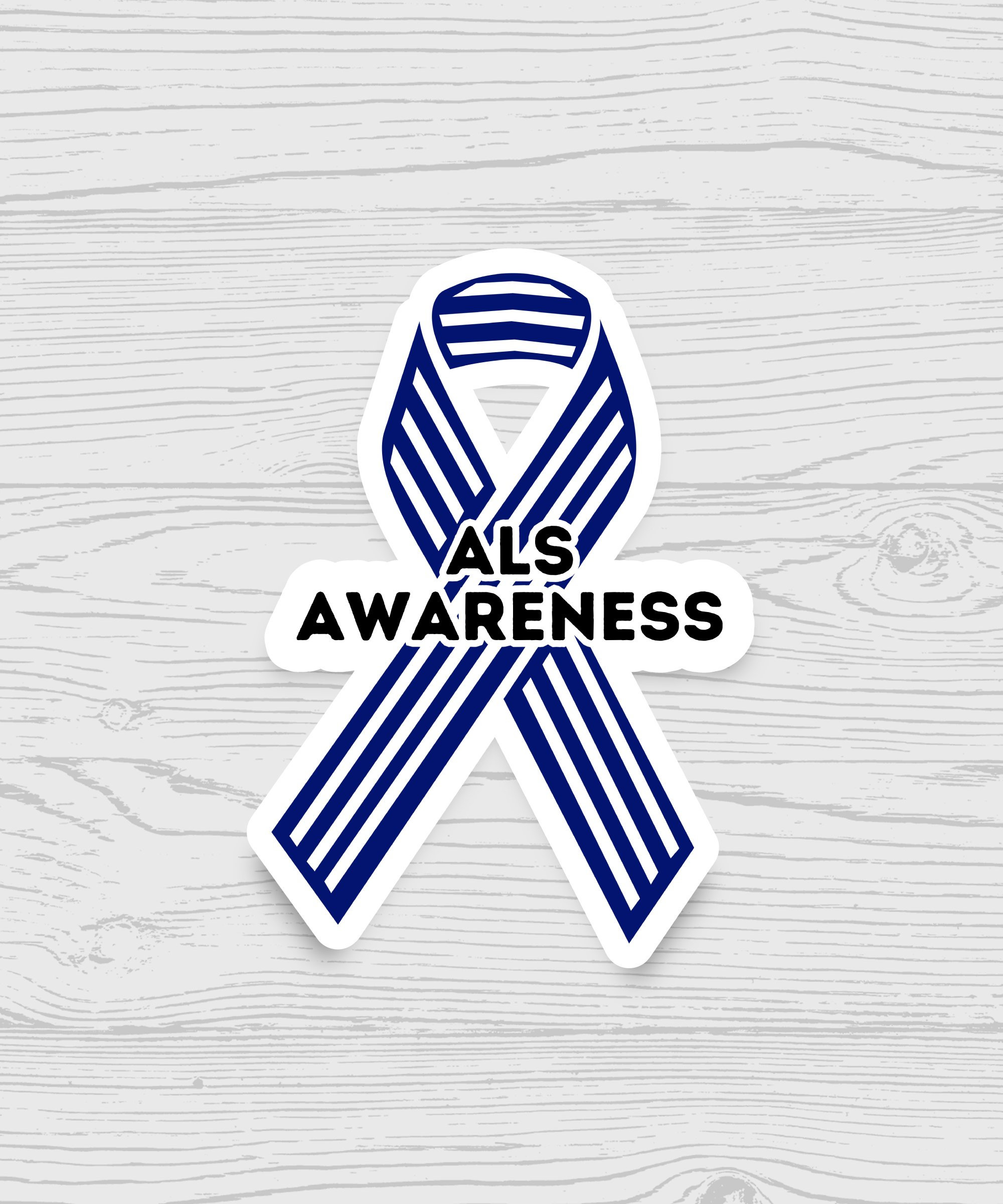 ALS Awareness Ribbon Vinyl Decal, Blue Pinstripe Ribbon, ALS Warrior ...