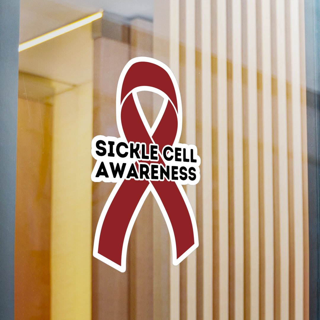 Sickle Cell Awareness Ribbon Vinyl Decal Burgundy Awareness Ribbon Sickle Cell Warrior Sickle