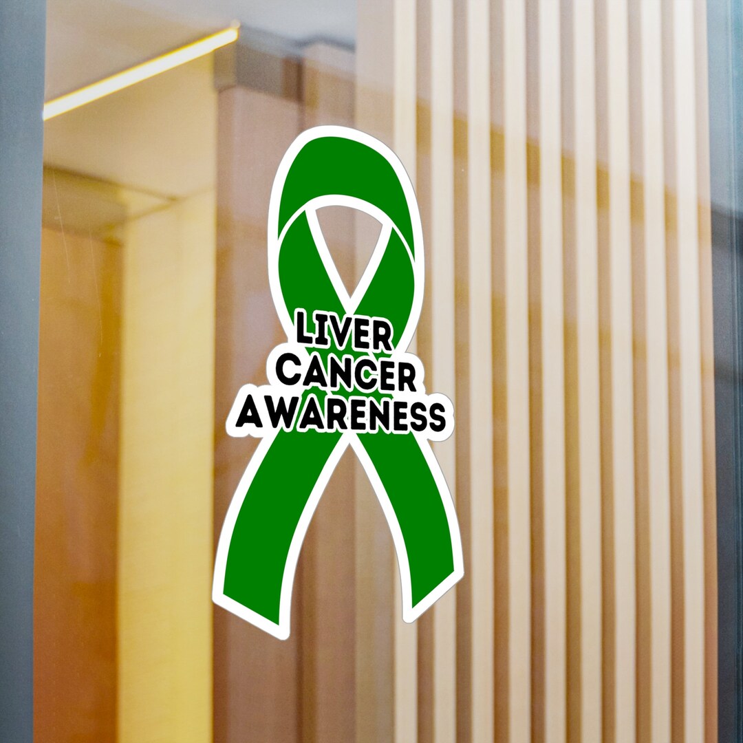 Liver Cancer Awareness Ribbon Vinyl Decal, Green Ribbon Car Sticker - Etsy