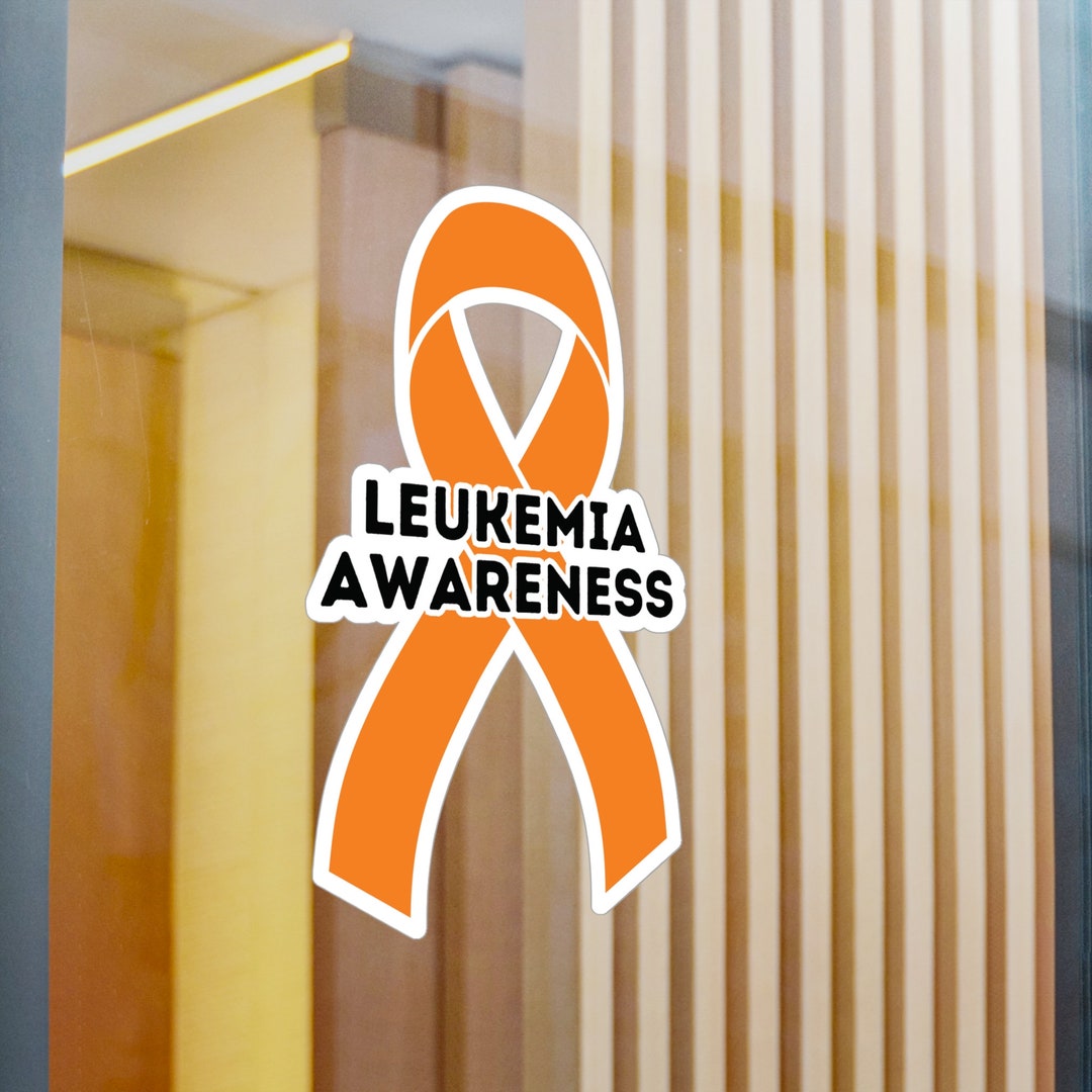 Leukemia Awareness Ribbon Vinyl Decal, Orange Ribbon Car Decal - Etsy