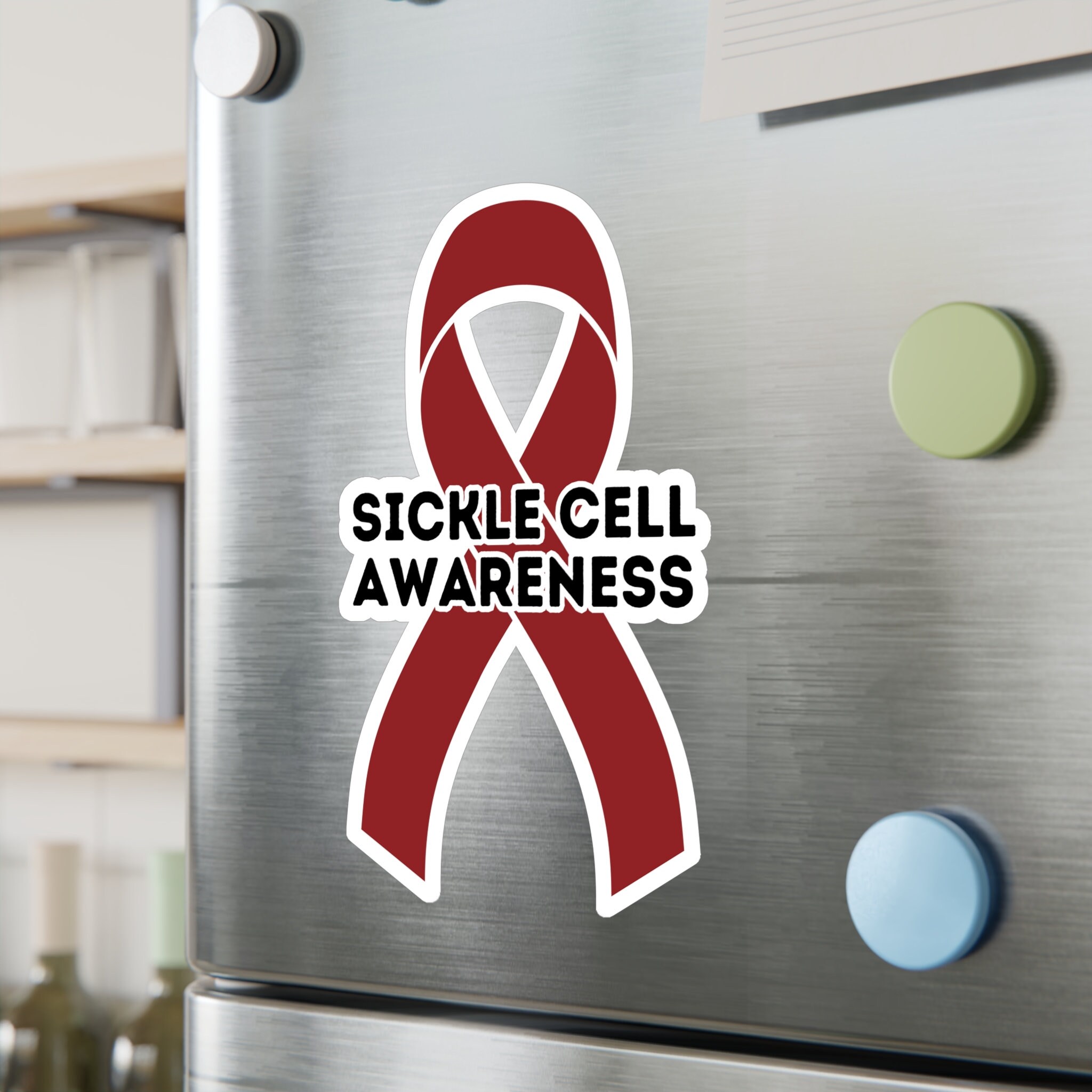 Sickle Cell Awareness Ribbon Vinyl Decal Burgundy Awareness Ribbon Sickle Cell Warrior Sickle