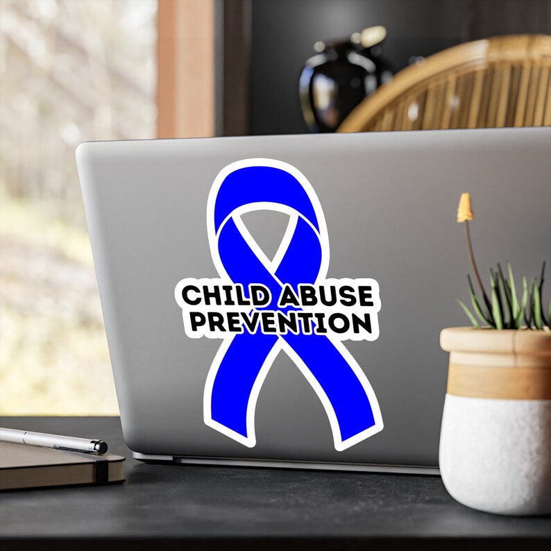 Child Abuse Awareness Ribbon Vinyl Decal Blue Ribbon Child - Etsy