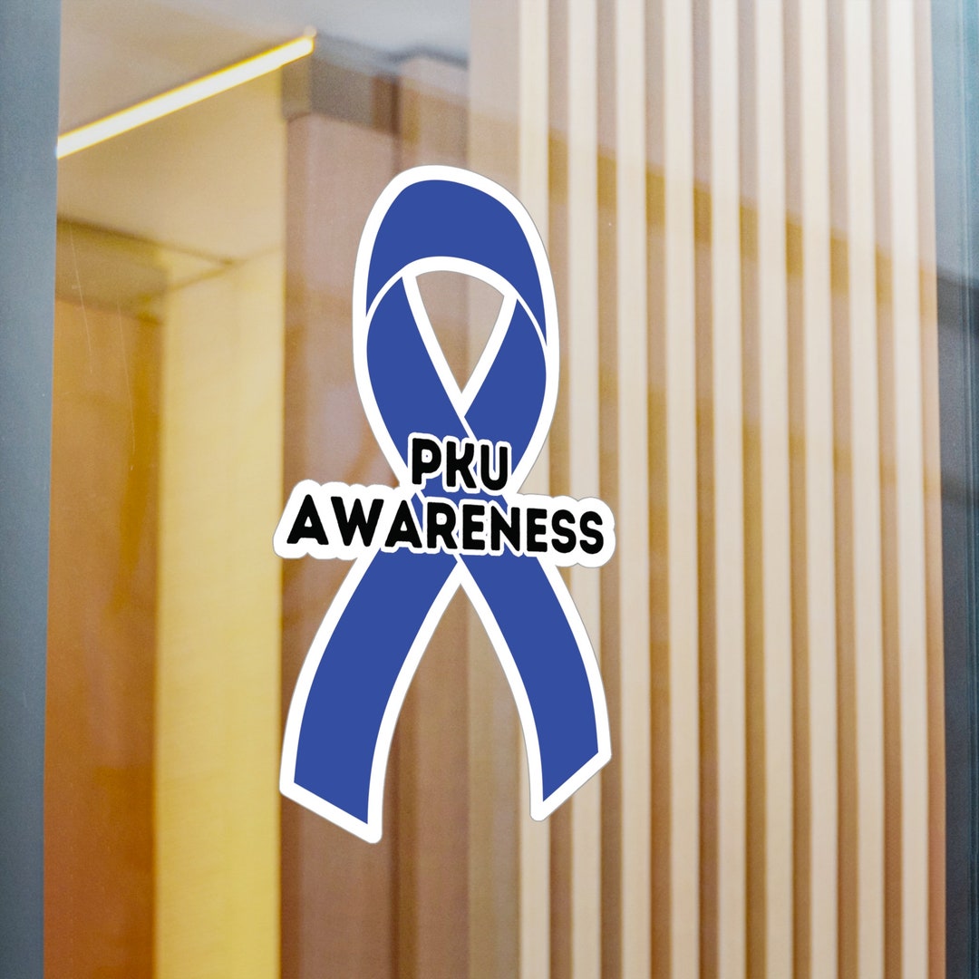 PKU Awareness Ribbon Vinyl Decal, Blue Ribbon Car Sticker, Phenylketonuria - Etsy