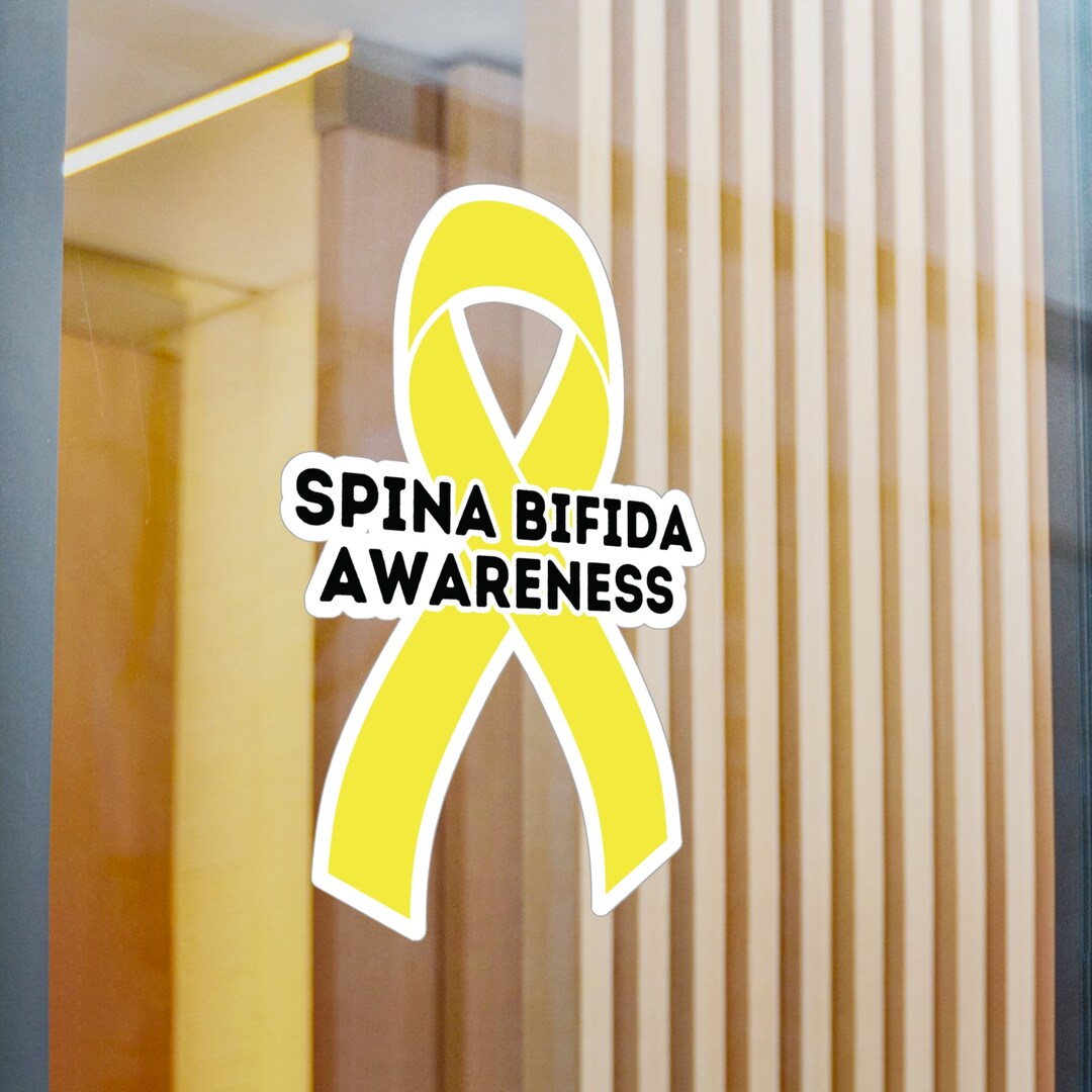 Spina Bifida Awareness Ribbon Vinyl Decal, Yellow Ribbon Car Sticker - Etsy