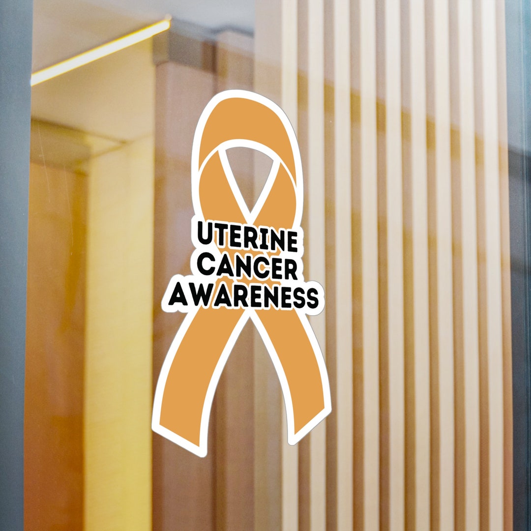 Uterine Cancer Awareness Ribbon Vinyl Decal, Peach Ribbon Car Sticker ...
