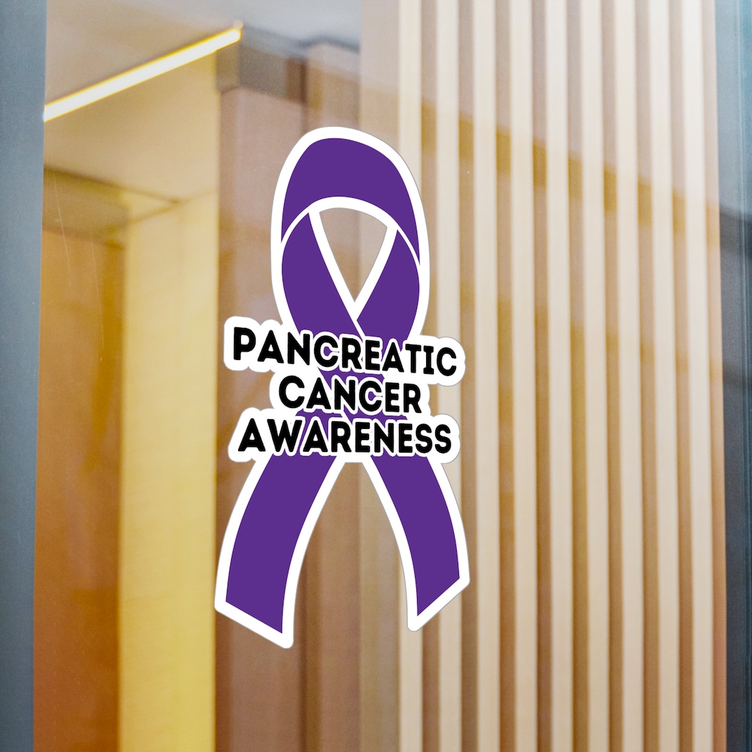 Pancreatic Cancer Awareness Ribbon Vinyl Decal, November Purple Ribbon ...