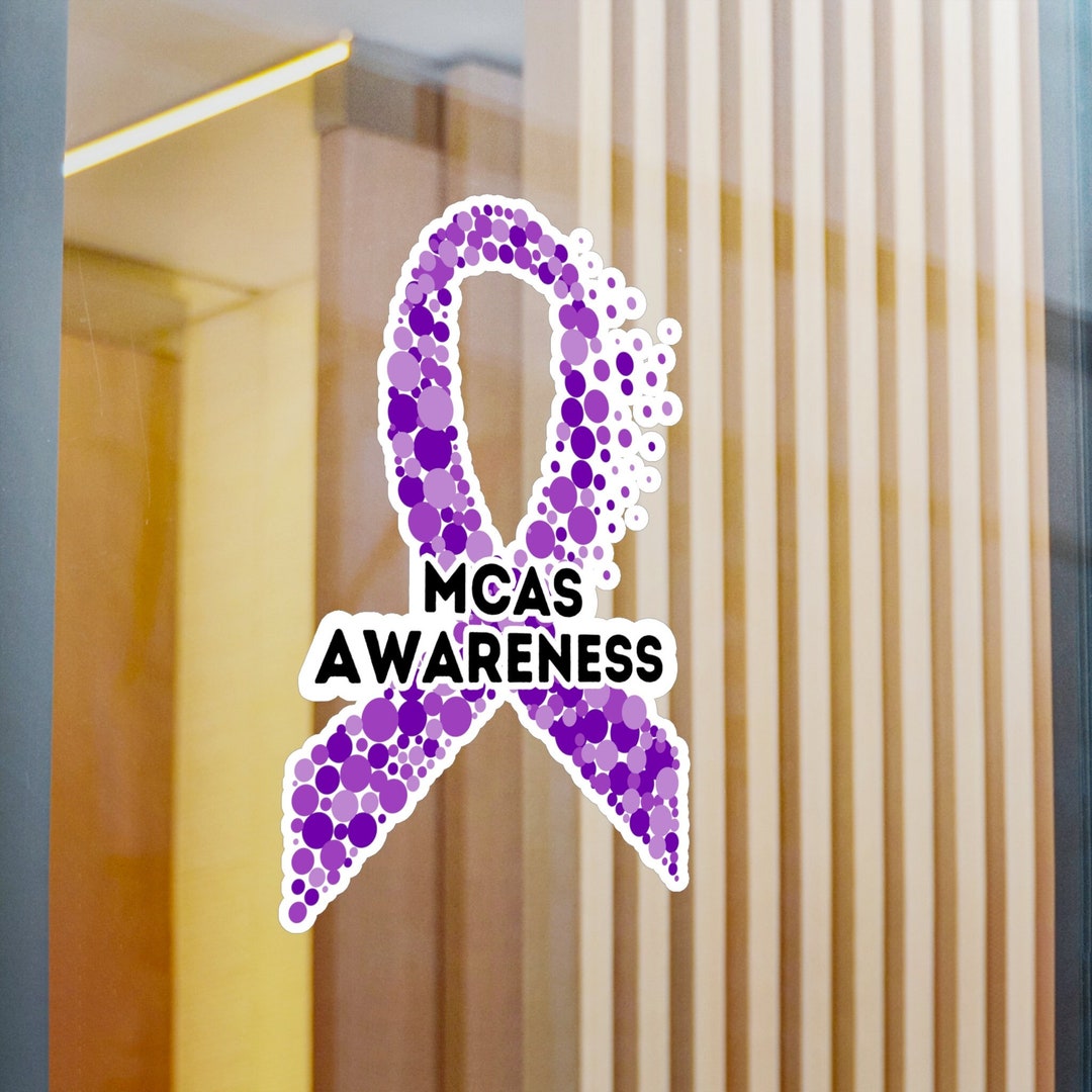 MCAS Awareness Ribbon Vinyl Decal, Purple Dots Awareness Ribbon, MCAS ...