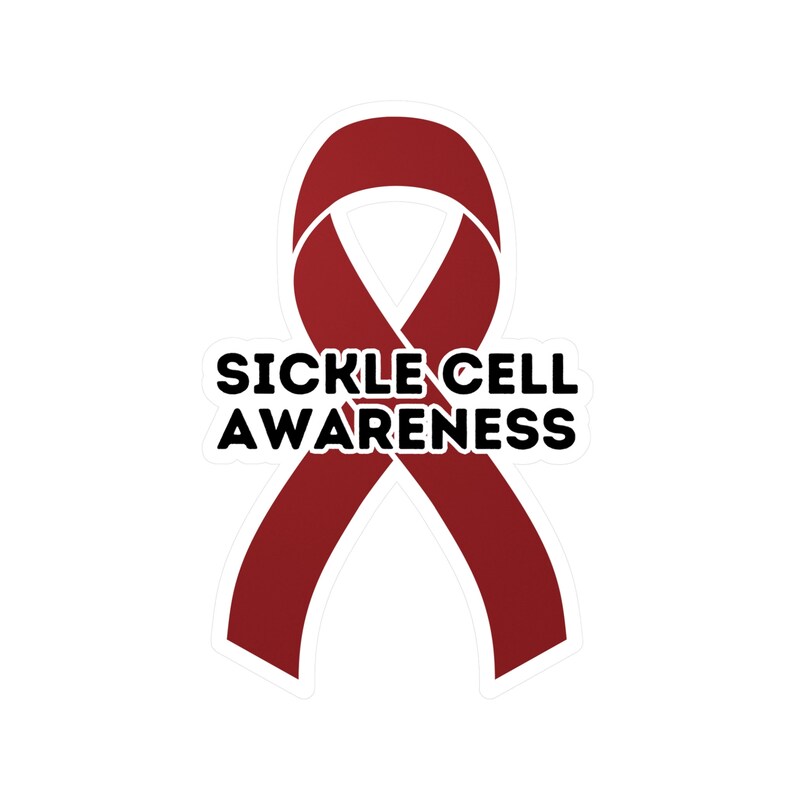 Sickle Cell Awareness Ribbon Vinyl Decal Burgundy Awareness Etsy