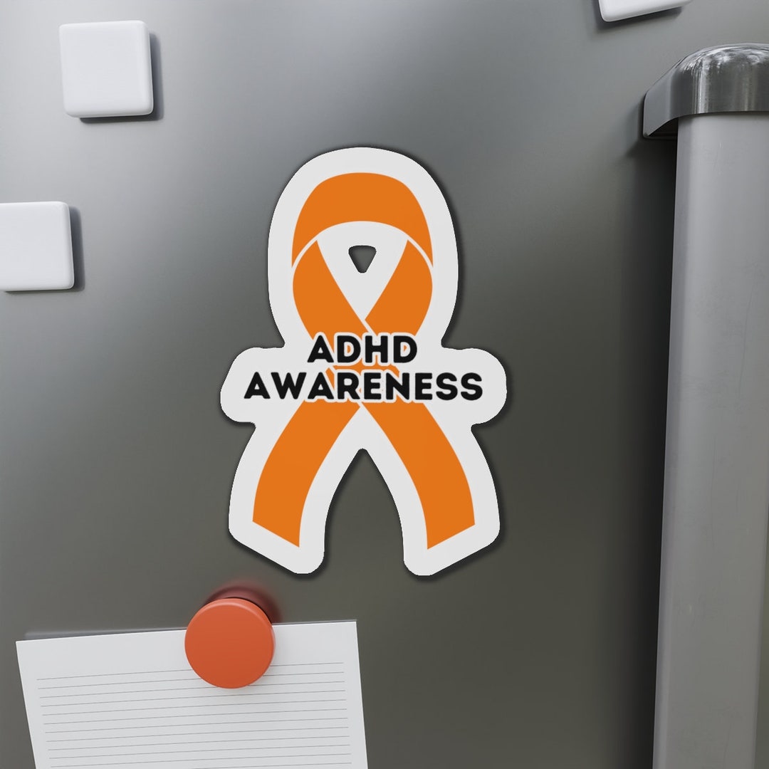 ADHD Awareness Ribbon Magnet, Orange Ribbon, Attention Deficit ...