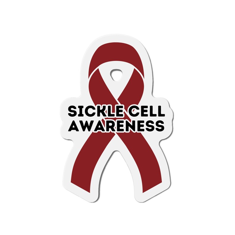Sickle Cell Awareness Ribbon Magnet, Burgundy Ribbon, Sickle Cell ...