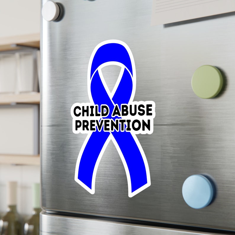 Child Abuse Awareness Ribbon Vinyl Decal, Blue Ribbon, Child Abuse ...