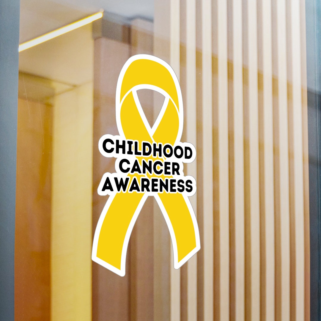 Childhood Cancer Awareness Ribbon Vinyl Decal, Gold Ribbon Car Sticker ...