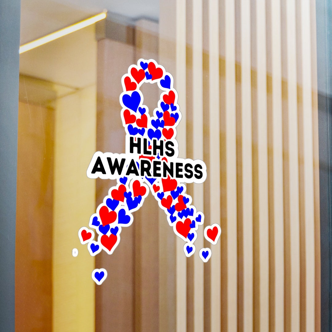 HLHS Awareness Ribbon Vinyl Decal, Blue and Red Ribbon Car Sticker ...