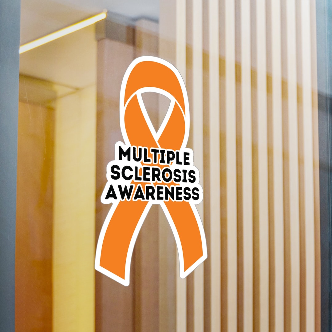 Multiple Sclerosis Awareness Ribbon Vinyl Decal, March Orange Ribbon - Etsy