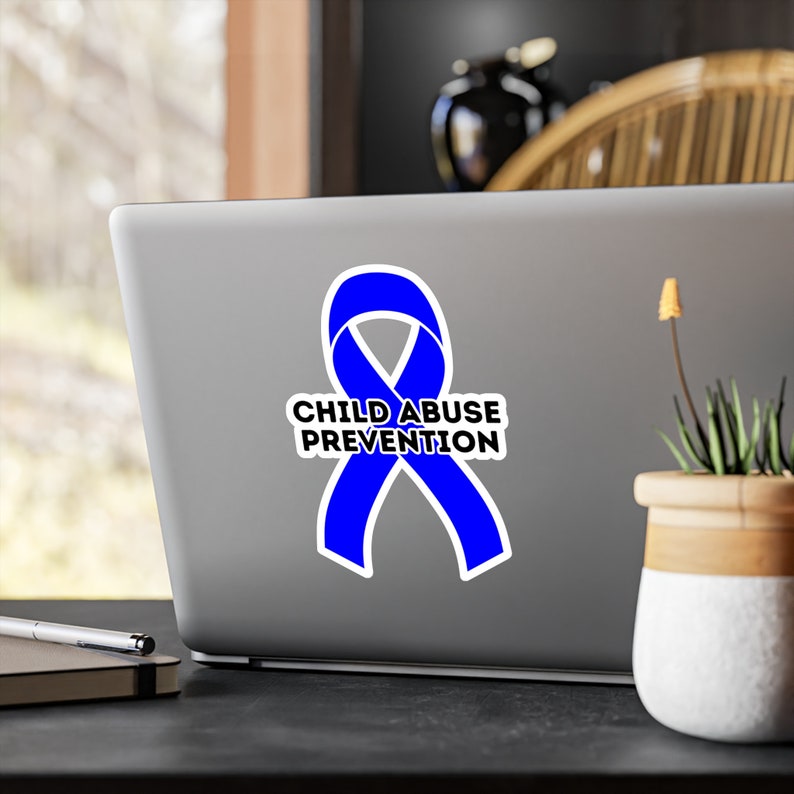 Child Abuse Awareness Ribbon Vinyl Decal Blue Ribbon Child - Etsy